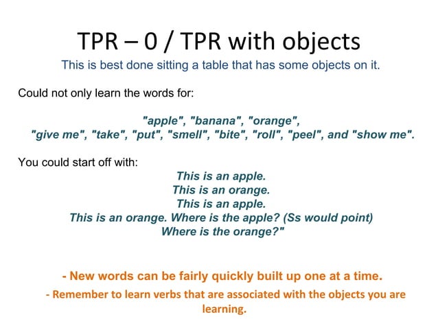 Total Physical Response (TPR) Method | PPT | Education