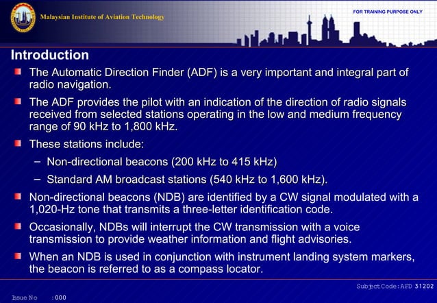 Aircraft Communication Topic 8 automatic direction finder | PDF