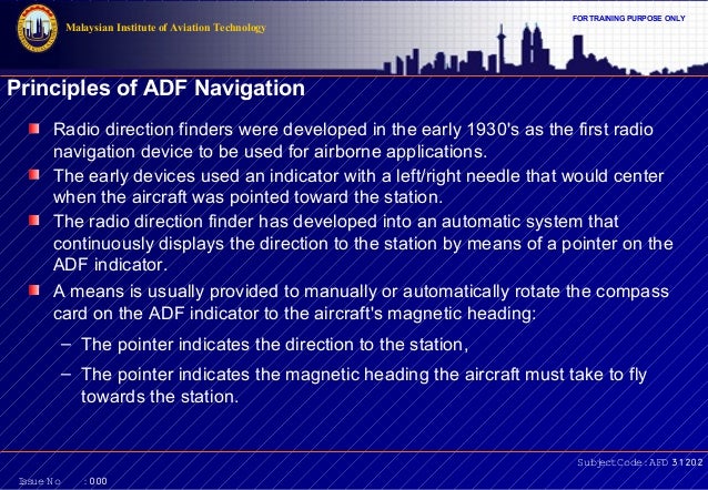 Aircraft Communication Topic 8 automatic direction finder