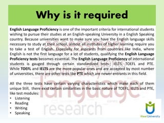 English Proficiency Test-IELTS,Toefl,PTE | PPTX