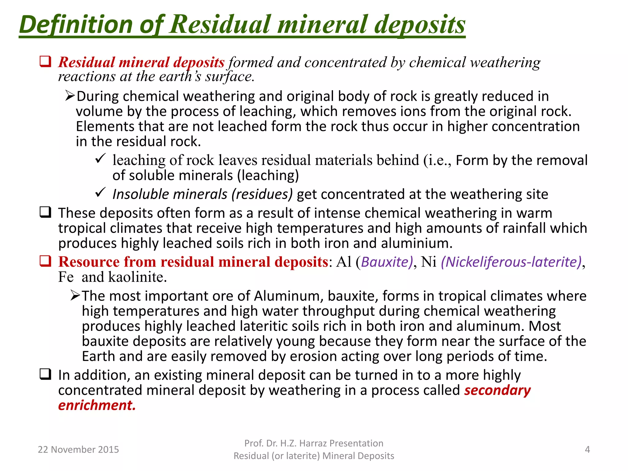Residual Mineral Deposits | PDF