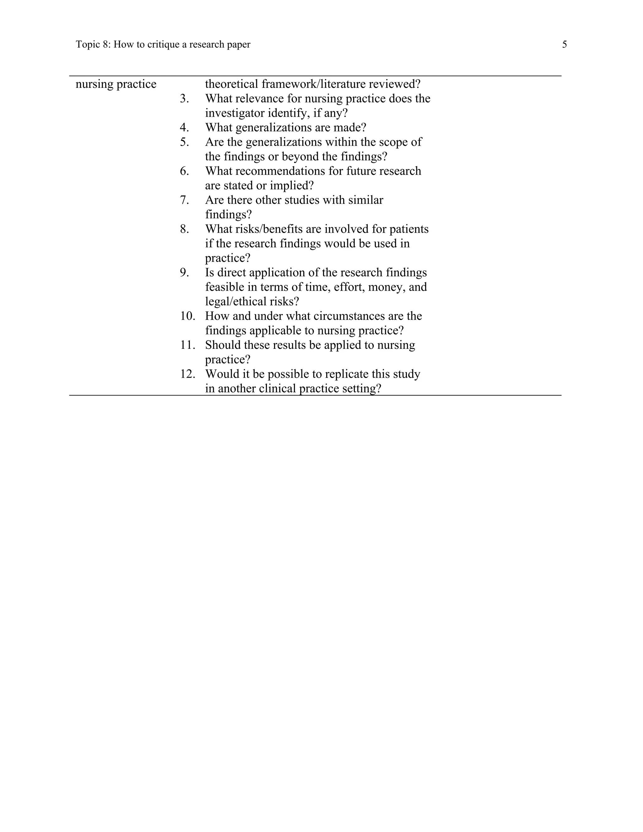 How to Critique a Research paper | PDF