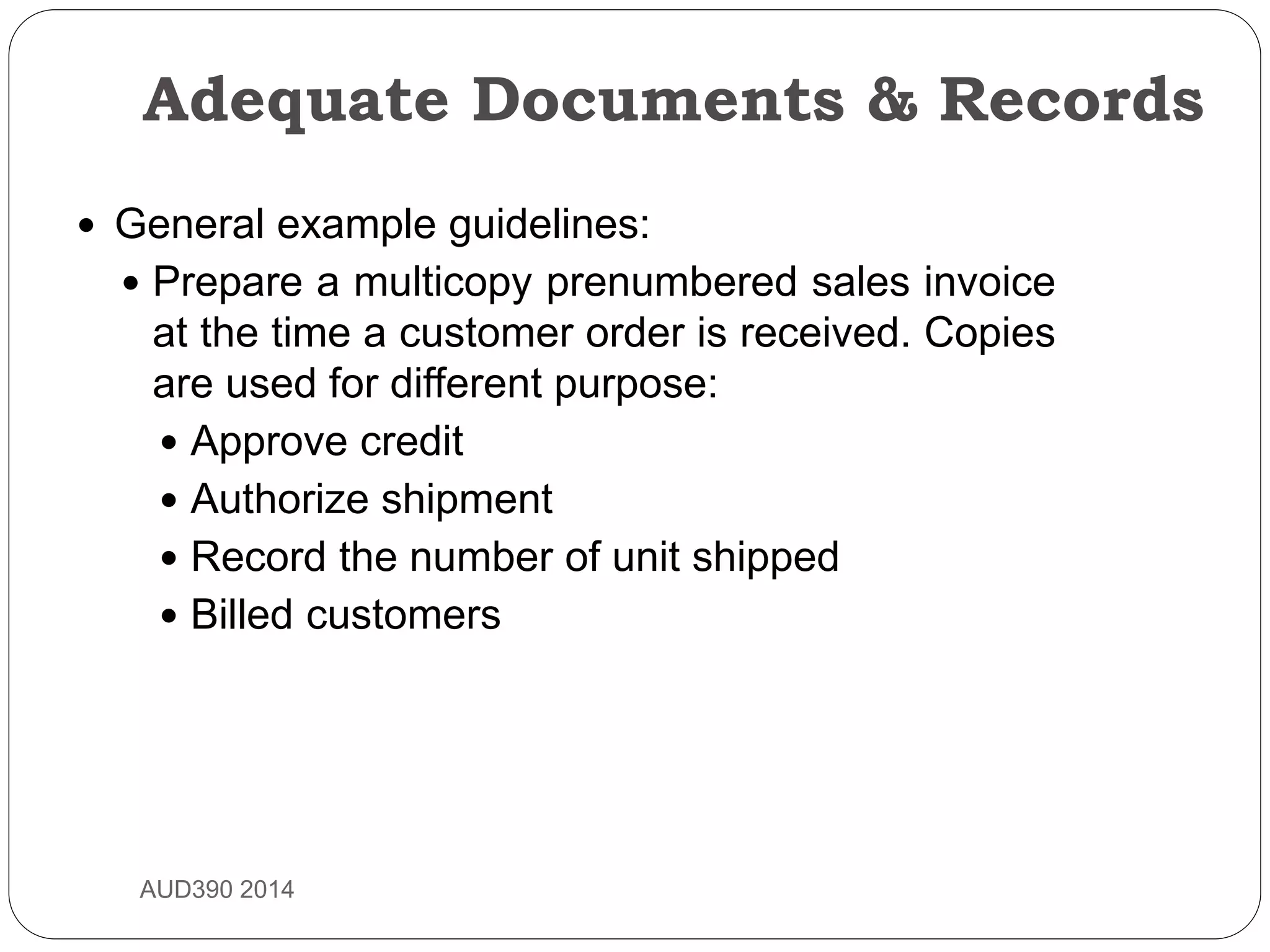 Topic 8 audit of revenue & receipts cycle + acc receivable | PPTX