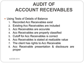 Topic 8 audit of revenue & receipts cycle + acc receivable | PPTX