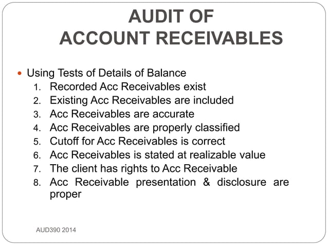 Topic 8 audit of revenue & receipts cycle + acc receivable | PPT