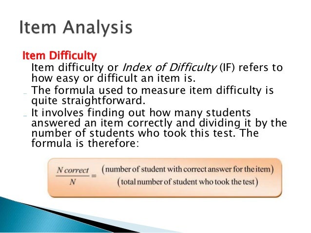 Topic 8b Item Analysis