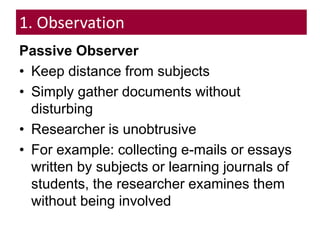 TSL3133 Topic 8 Data Collection Methods | PPT
