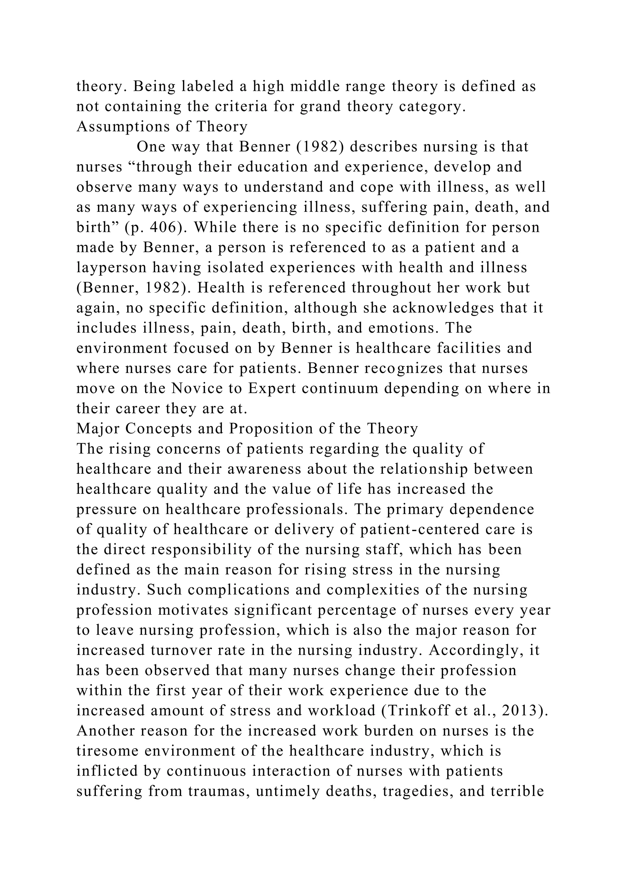 Topic 8 DQ 1Nursing Theorist Patricia BennerDr. Patricia .docx