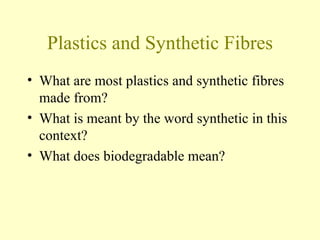 Topic 8 Plastics Learning Outcomes | PPT