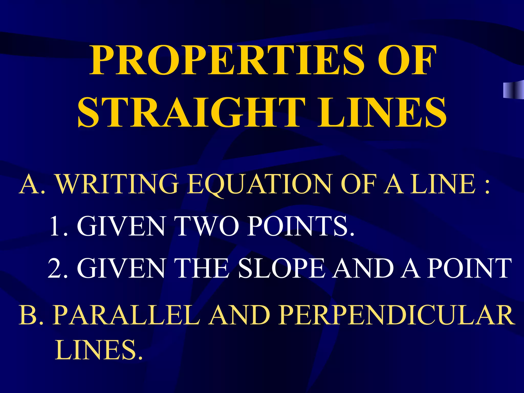Topic 8 (Writing Equations Of A Straight Lines) | PPT
