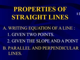 Topic 8 (Writing Equations Of A Straight Lines) | PPT
