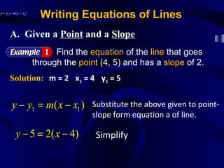 Topic 8 (Writing Equations Of A Straight Lines) | PPT