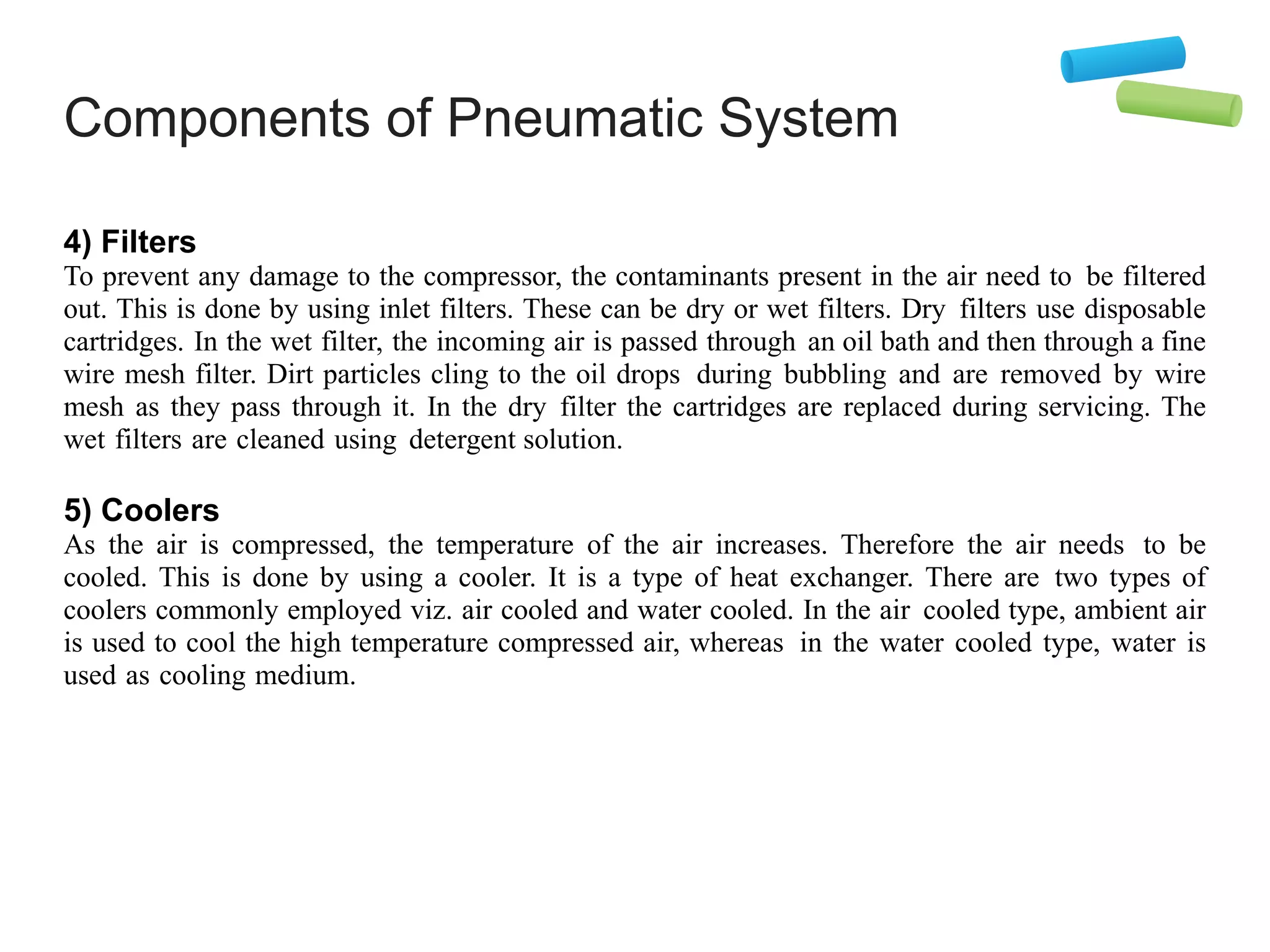 Preliminaries of Pneumatics (Basic Components Details) | PPT