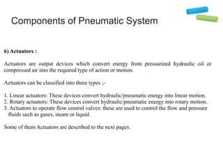 Preliminaries of Pneumatics (Basic Components Details) | PPT