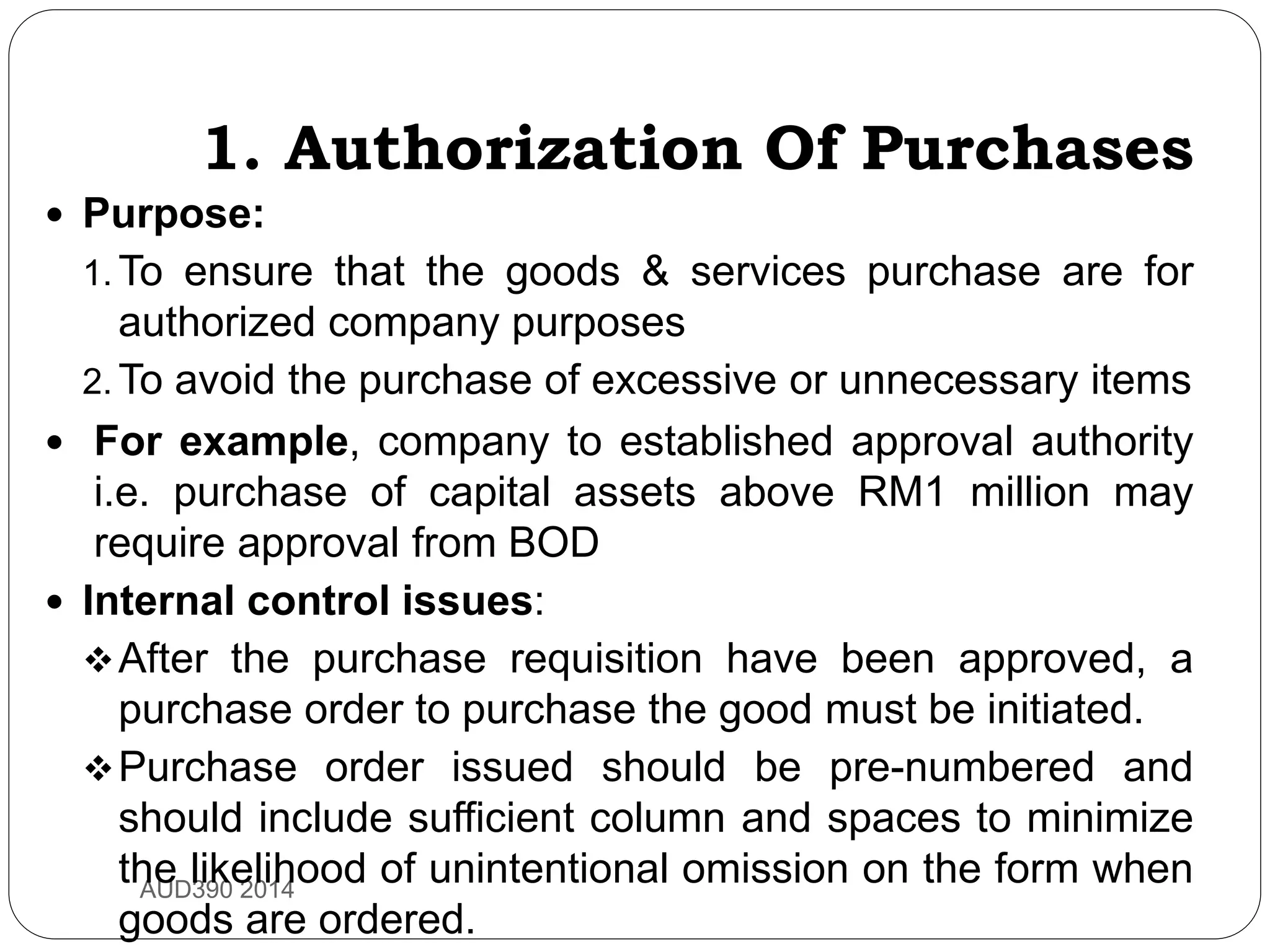 Topic 9 audit of purchase and payment cycle + acc payables | PPTX