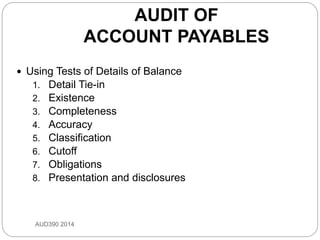 Topic 9 audit of purchase and payment cycle + acc payables | PPTX