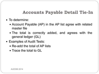 Topic 9 audit of purchase and payment cycle + acc payables | PPTX
