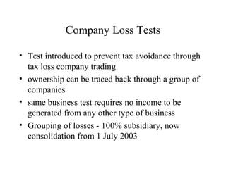 Taxation of Companies and Superannuation | PPT