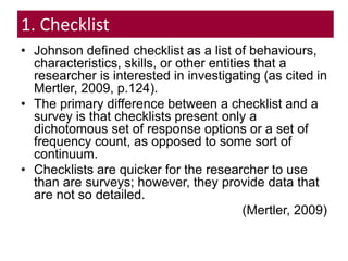 TSL3133 Topic 9 Data Collection Instruments | PPTX | Educational ...