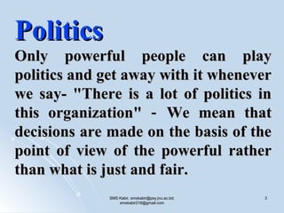 Power and Politics in Organization | PPT