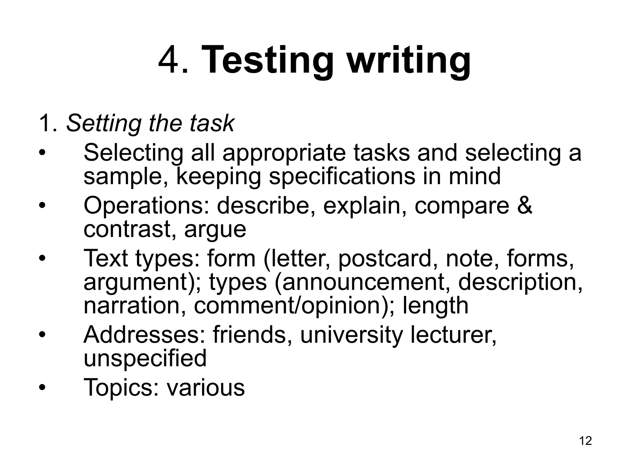 Testing four skills | PPT