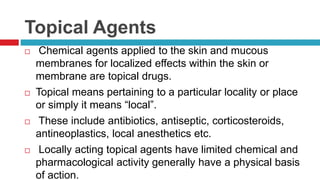 Topical agents: Inorganic Pharmaceutical Chemistry | PPTX