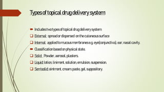 Topical and Transdermal drug delivery system..pptx
