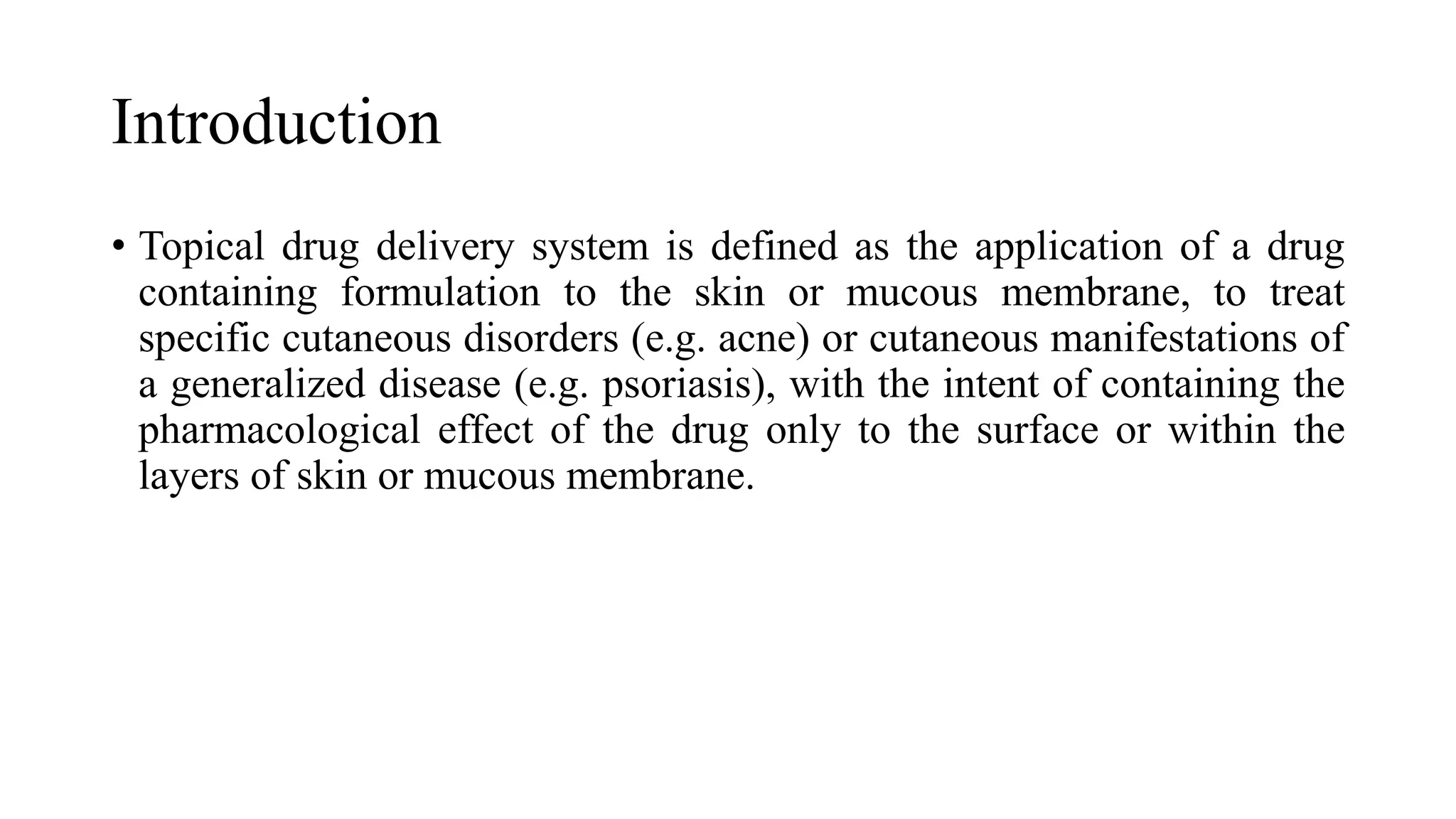 Topical Drug Delivery System | PPTX