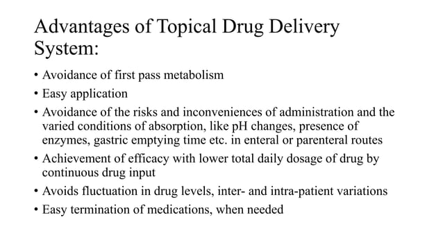 Topical Drug Delivery System | PPTX | Skin Care | Beauty