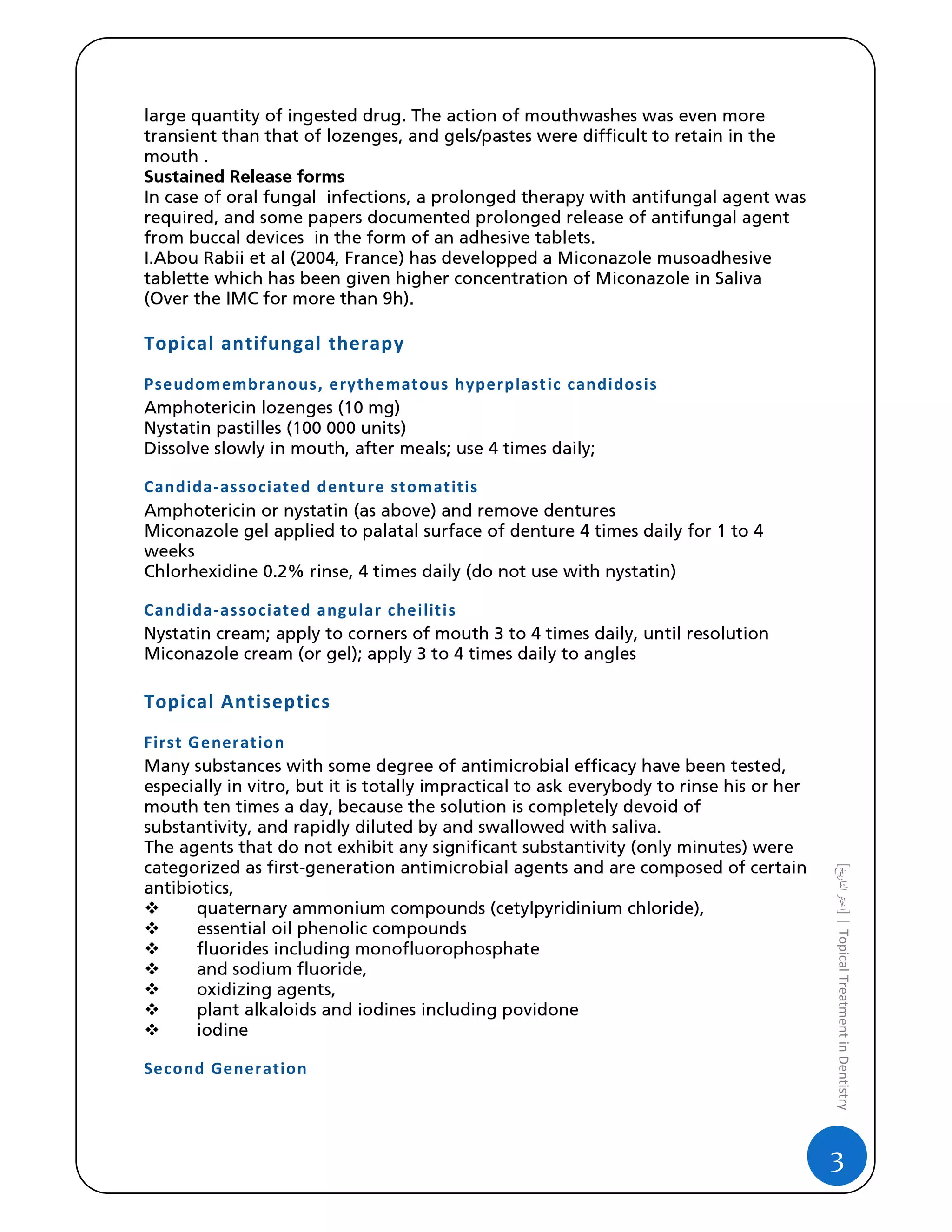 Topical drugs in dentistry | PDF