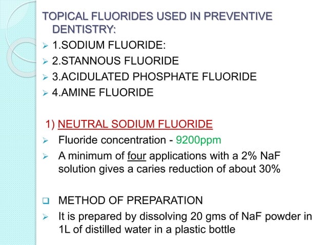 Topical fluorides in dentistry | PPTX | Dental Health | Diseases and Conditions