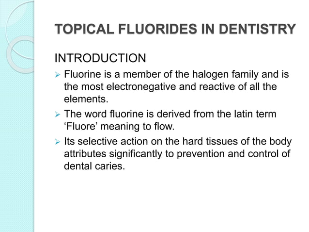 Topical fluorides in dentistry | PPTX | Dental Health | Diseases and Conditions