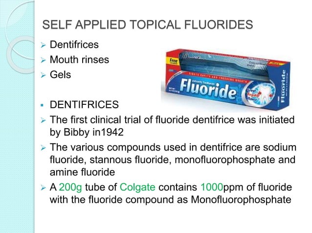 Topical fluorides in dentistry | PPTX | Dental Health | Diseases and Conditions