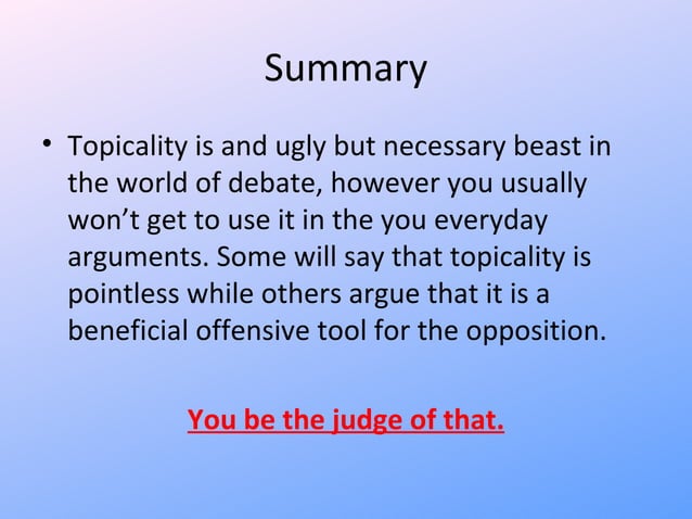 Topicality presentation | PPT