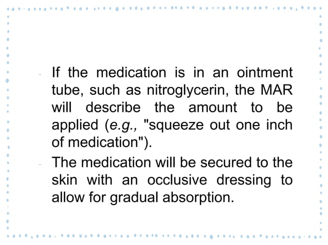 Topical medications administration | PPT