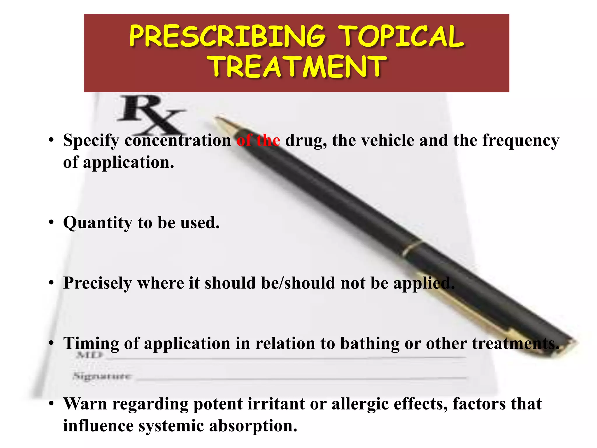 topical therapy in dermatology | PPTX