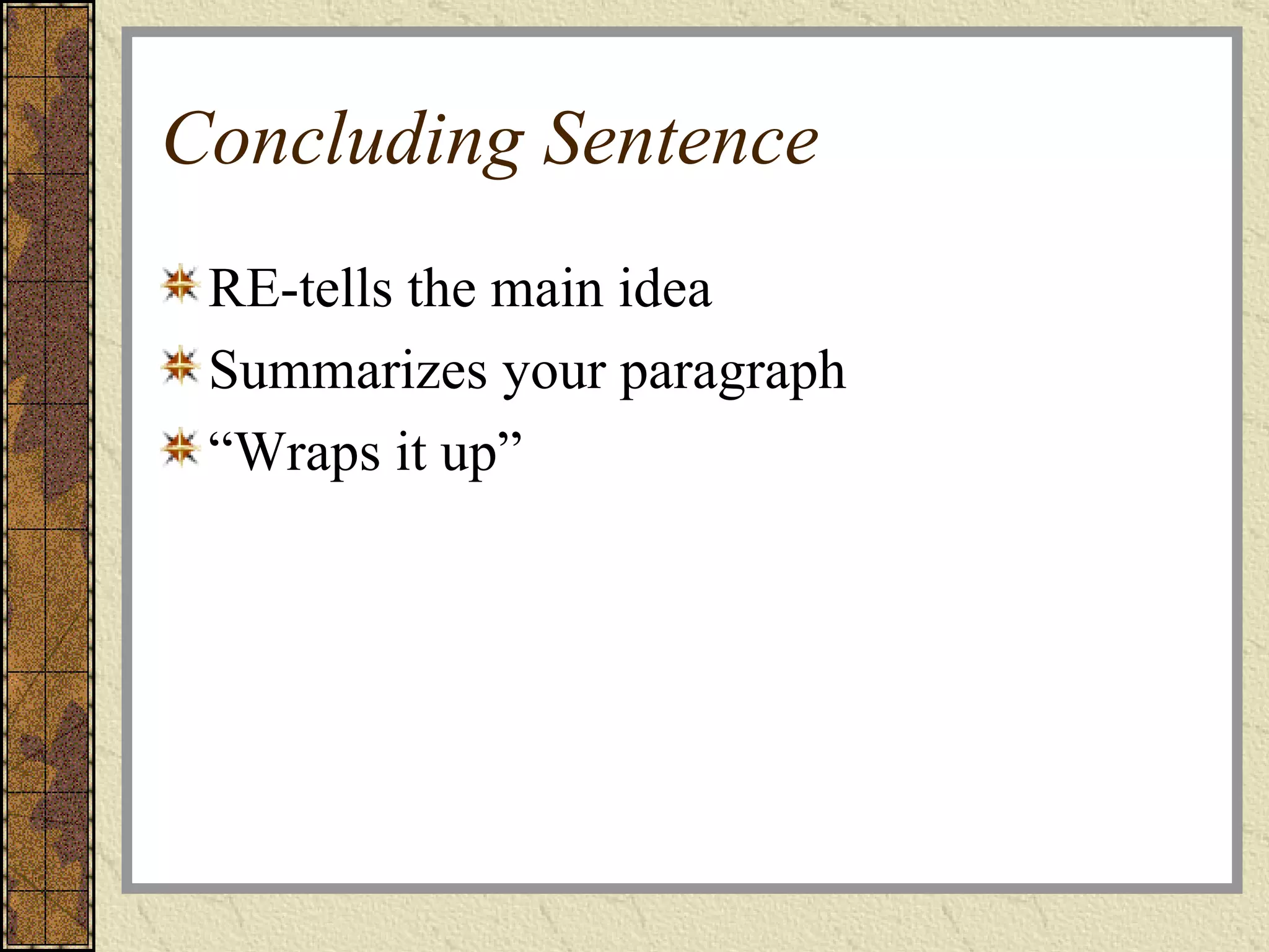 Topic and concluding sentences powerpoint | PPT