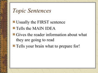 Topic and concluding sentences powerpoint | PPT