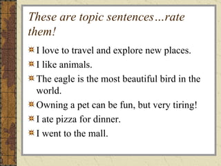 Topic and concluding sentences powerpoint | PPT