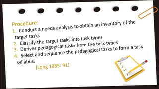 Topic and task based syllabus | PPT