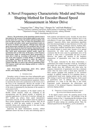 A Novel Frequency Characteristic Model and Noise Shaping Method for ...