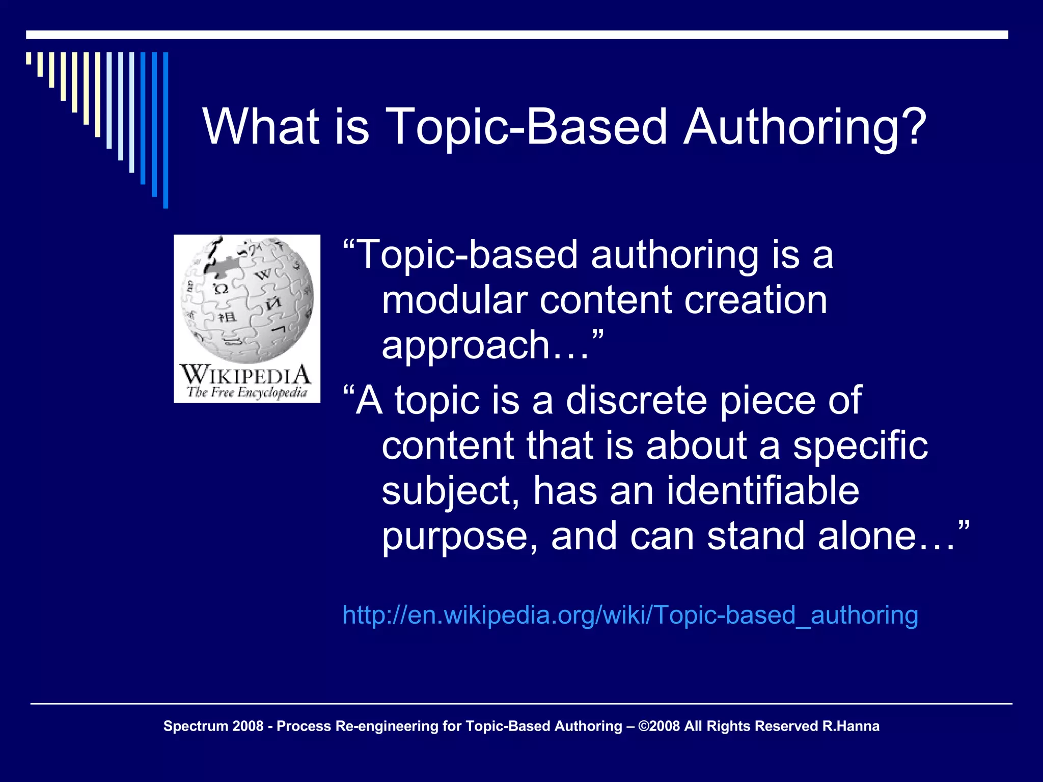 Process Re-engineering for Topic Based Authoring | PPS