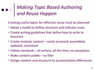 Topic-based Authoring and Reuse | PPT