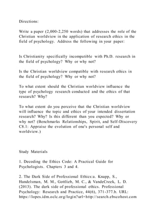 Topic benchmark christianity and research assessment descripti | DOCX