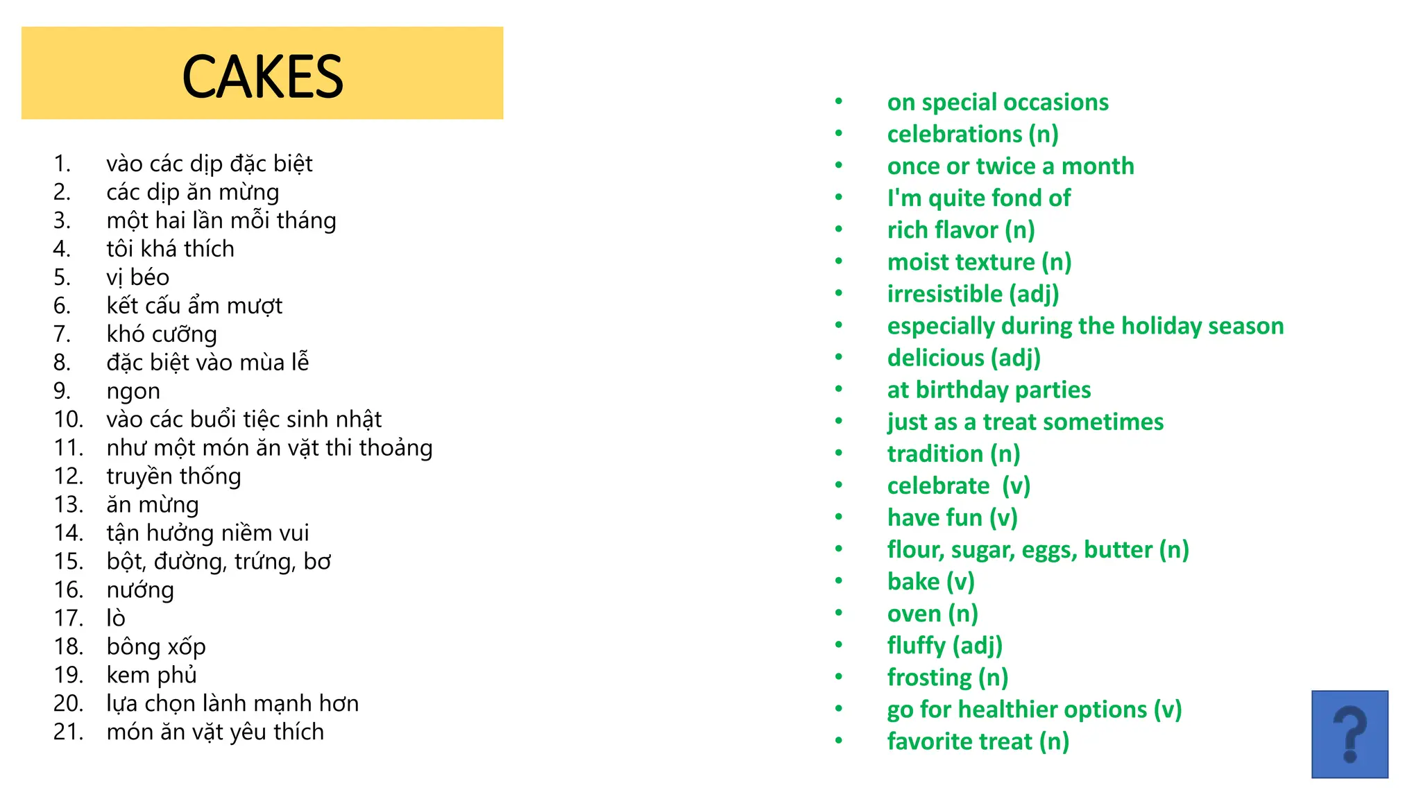 Topic Cakes (New Version) for ielts speaking.pptx