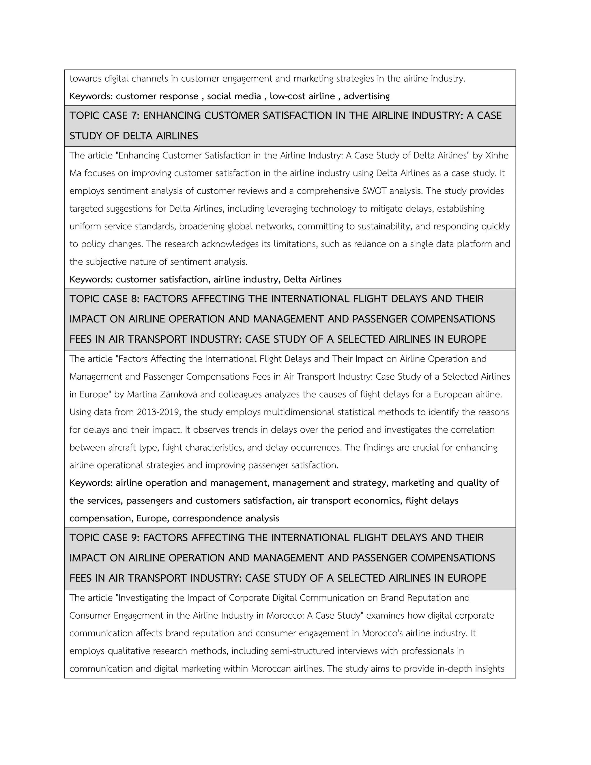 Air Transport Case Study Reveiw by CATC 2023 | PDF