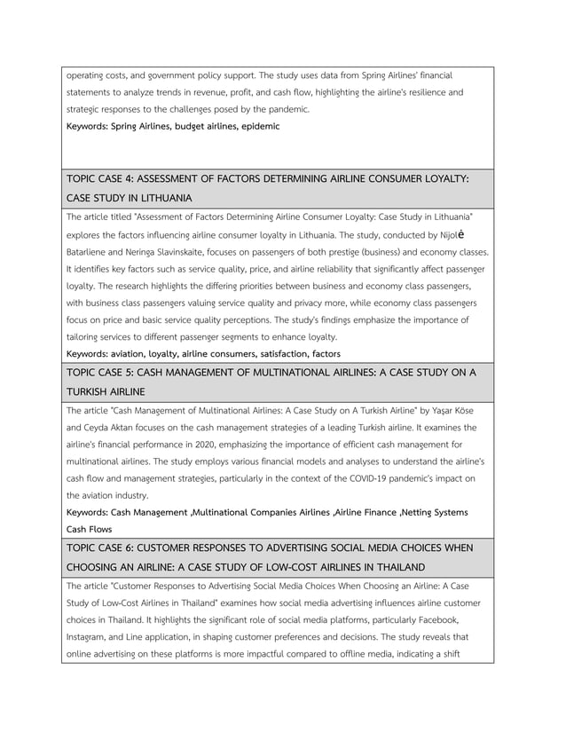 Air Transport Case Study Reveiw by CATC 2023 | PDF