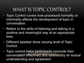 Topic control | PPTX