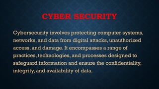 Topic – cyber security, Introduction,future scope | PPT