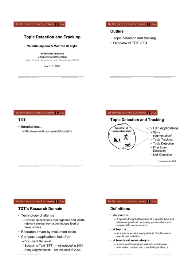 Topic detection and tracking | PDF